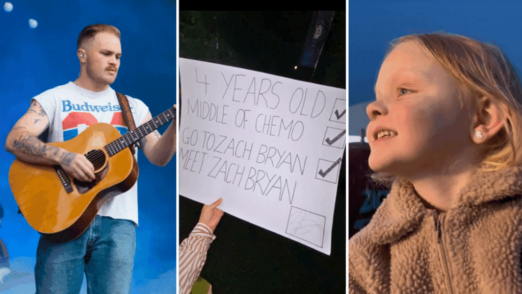 Zach Bryan Stops Concert To Meet 4-Year-Old Girl In The Crowd Fighting ...
