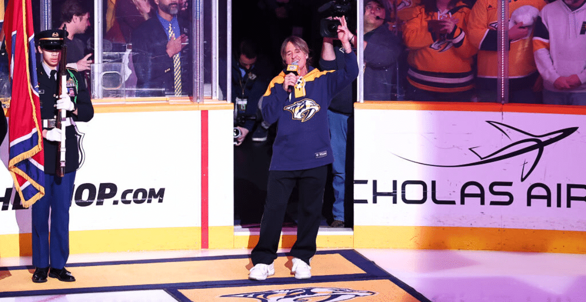 Keith Urban Performs The National Anthem At Nashville Predators Game