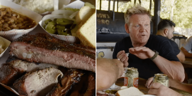 Gordon Ramsay Stunned After Trying Texas BBQ Platter For The First Time