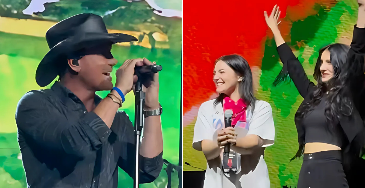 Tim McGraw & Daughters Deliver Tearful Collaboration At His First Show ...