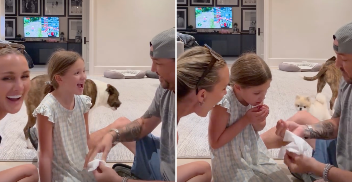 WATCH: Jason Aldean Helps Pull Daughter Navy’s First Tooth & She Reacts ...